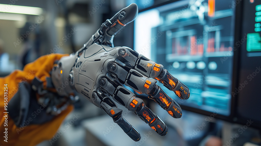 Control systems in prosthetic technology, highlighting the precision ...