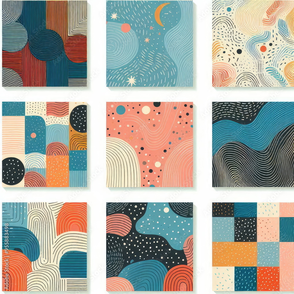 collection of textured vector backgrounds with simple and fun repeating ...