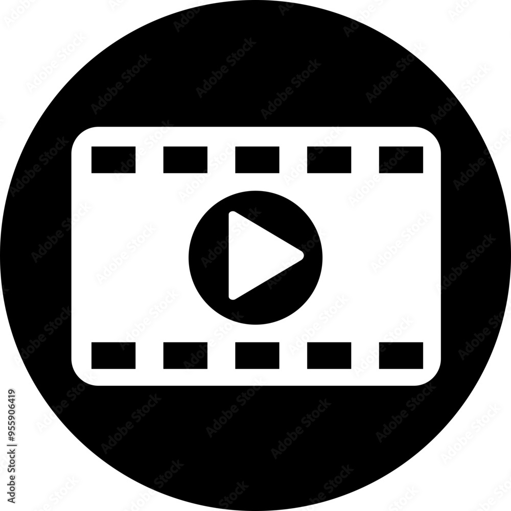 Play video button icon. Trendy circle vector in flat style. Radio ...