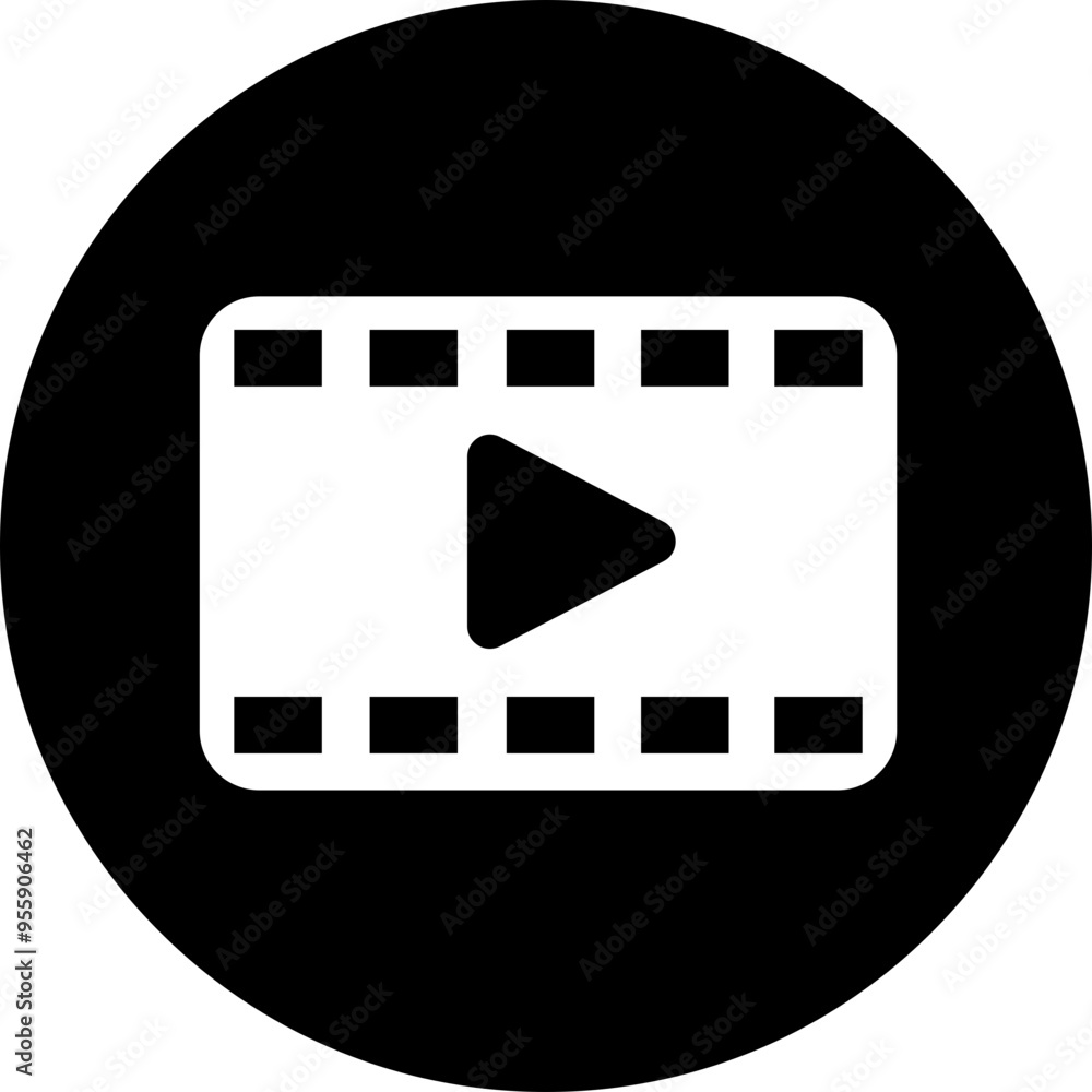 Play video button icon. Trendy circle vector in flat style. Radio ...