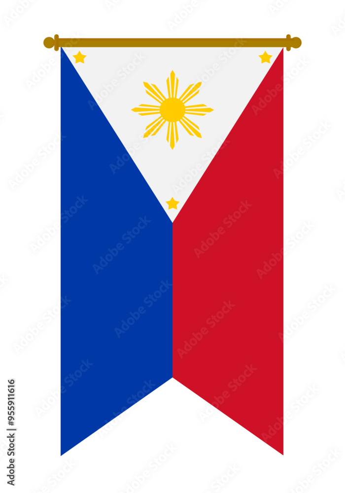 illustration of a hanging Philippine flag symbol of nation, pearl of ...