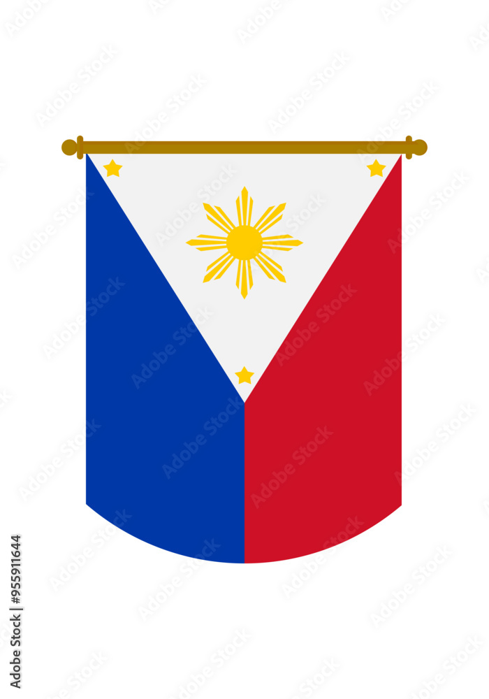 illustration of a hanging Philippine flag symbol of nation, pearl of ...