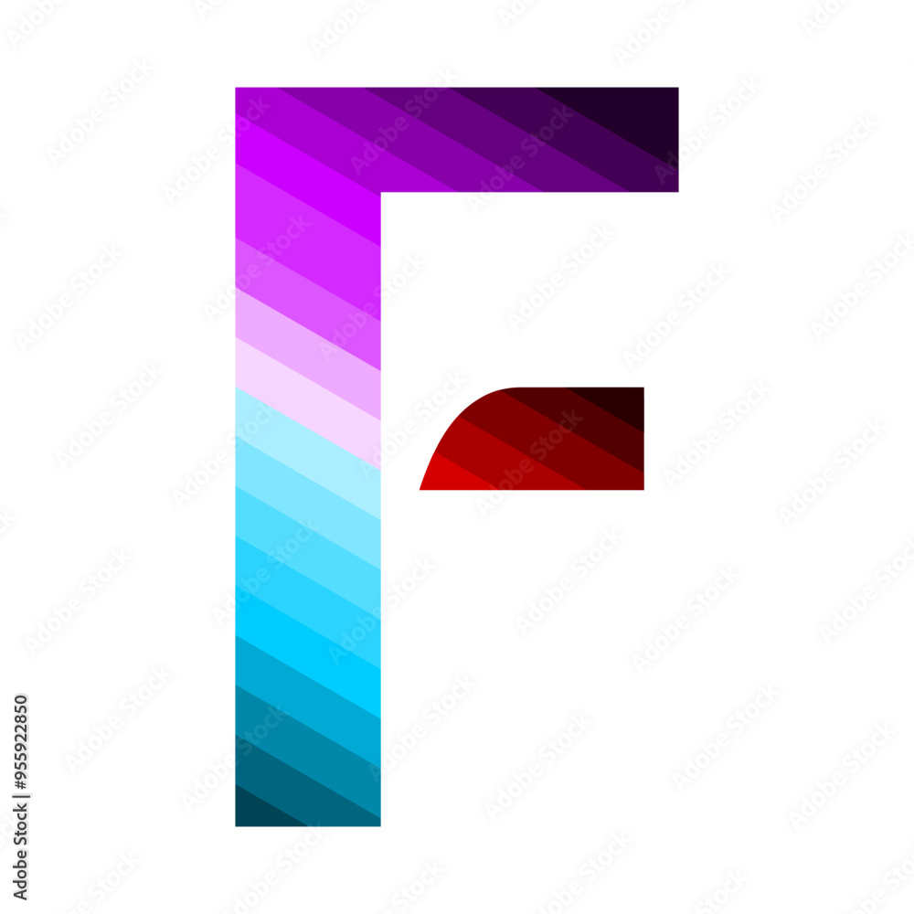 Letter F is depicted in a bold, sans-serif font. The letter is filled ...