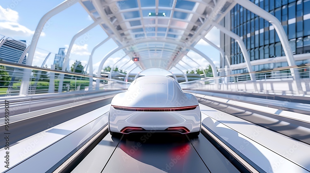 An autonomous vehicle company’s test track, where futuristic cars ...