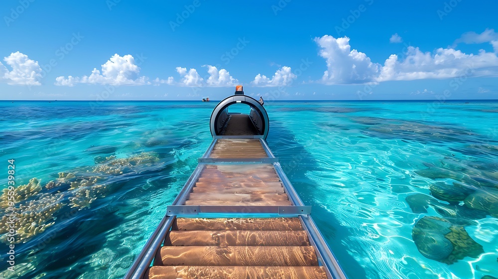 An artificial coral reef installation company working on ocean ...