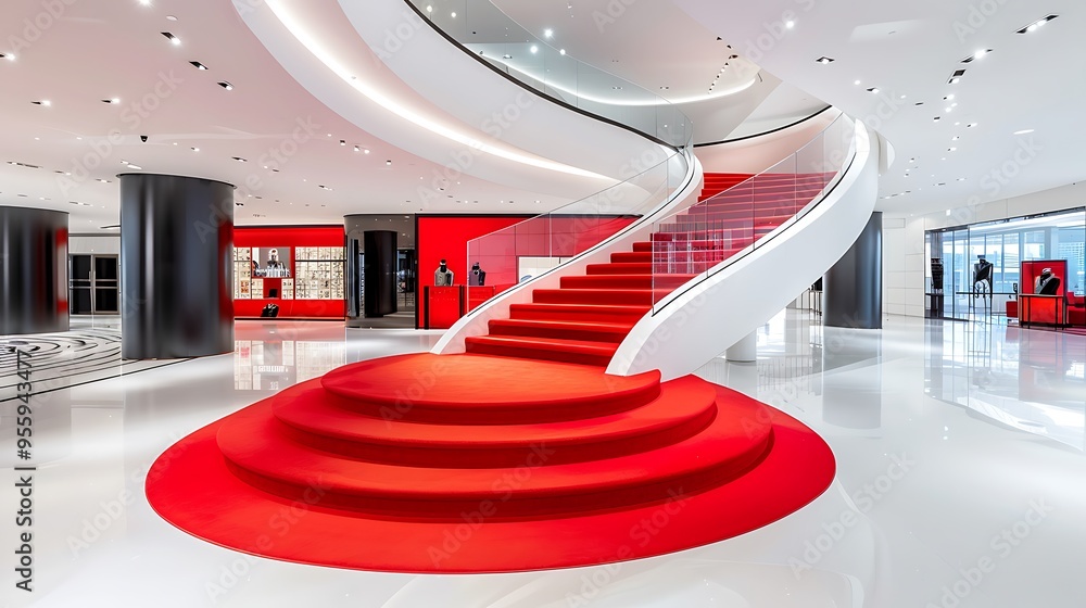 A luxury brand flagship store opening with a red carpet event ...