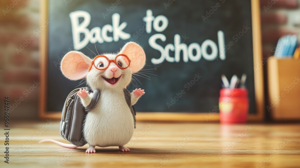 Rat kid go back to school. Children study and learn for preschool ...