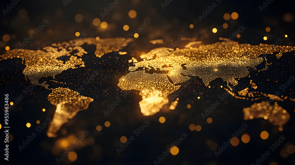 gold, gold production, and gold investment in a graphic background ...