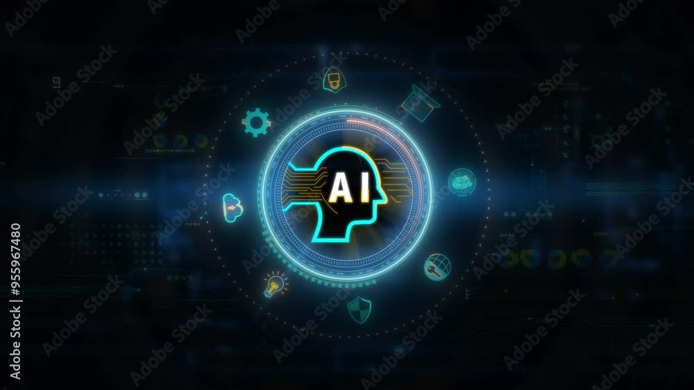 Cutting-Edge AI Technology Interface: A Visual Representation of ...