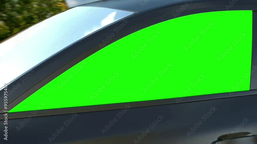 Car side window green screen animation effect, perfect for automotive ...