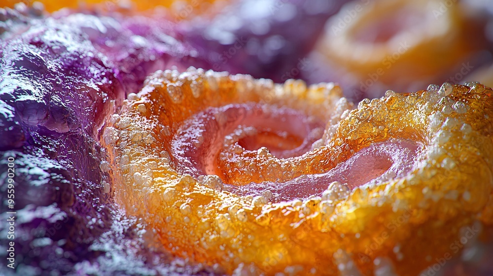 A human stomach shown in isolation, with detailed textures of the ...