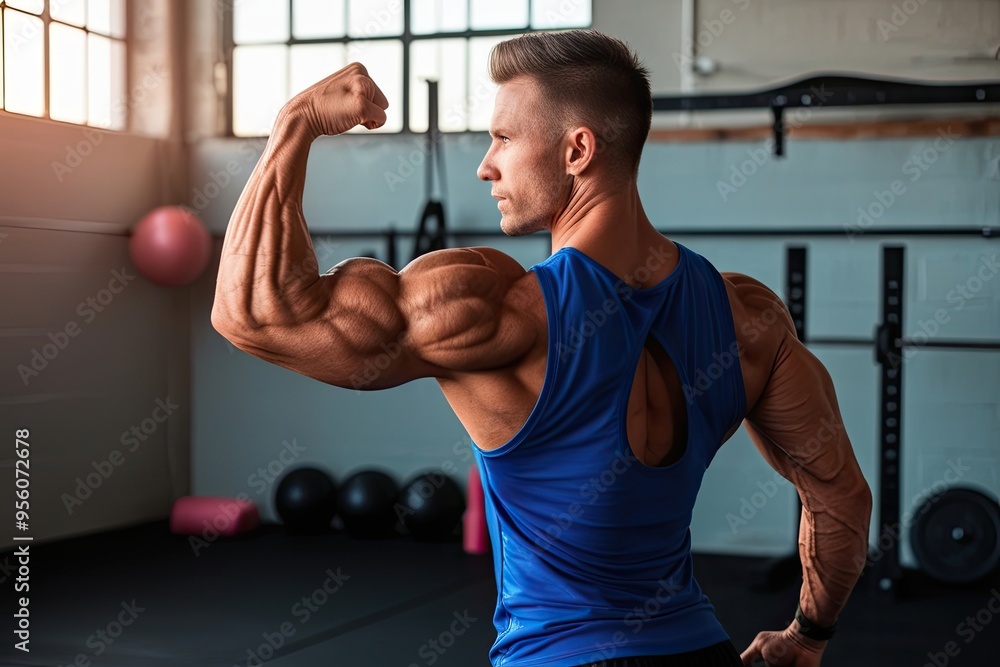 Powerful Muscular Arms Demonstrating Strength in Fitness and Workout ...