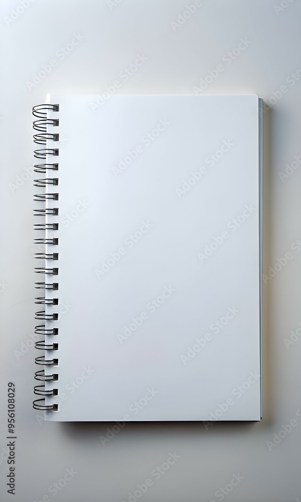 Clean and simple mockup of a white spiral bound notebook. perfect for ...