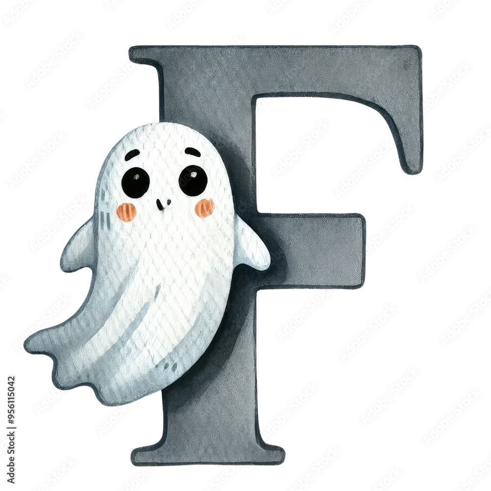 ghost alphabet, Halloween a-z letters decorated with cute ghost, for ...