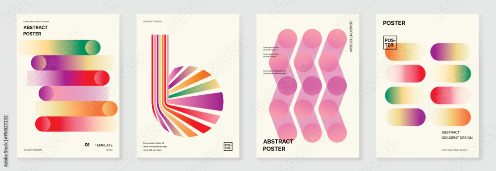 Photo & Art Print Collection of 70s color gradient poster background ...