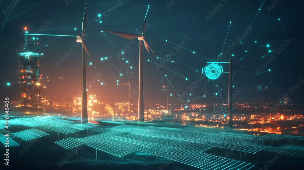 Futuristic AI-Powered Energy Management System Optimizing Solar and Wind Power Generation for ...