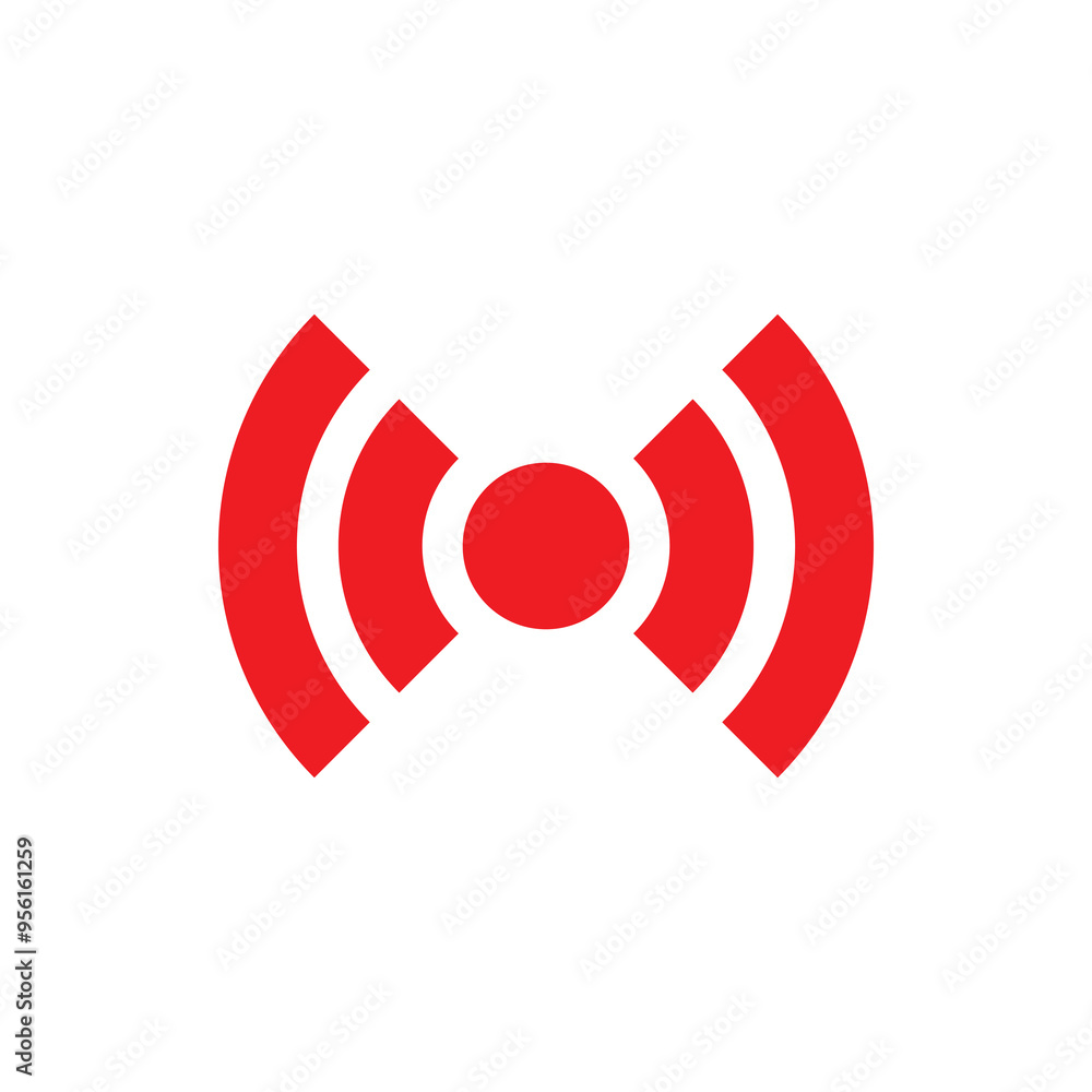 Live streaming icon. Red signal symbol of live streaming, broadcasting ...