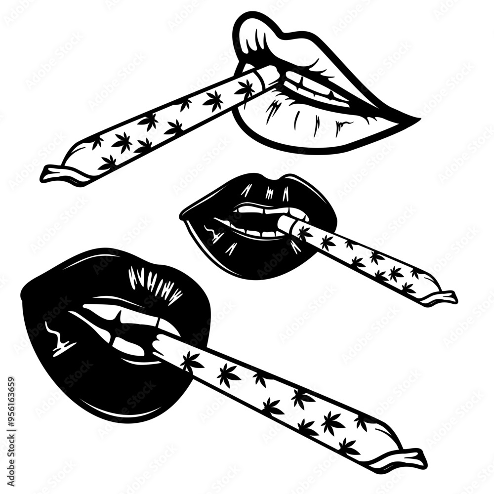 Lips with Joint| Weed Lip | Smoking Lips | Marijuana | Smoking Joint ...