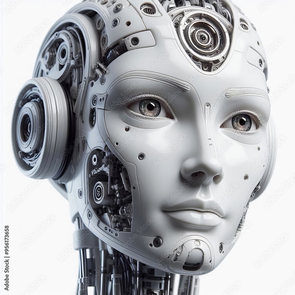 163 Robot with a Human Face A robot with a human face its featur Stock ...