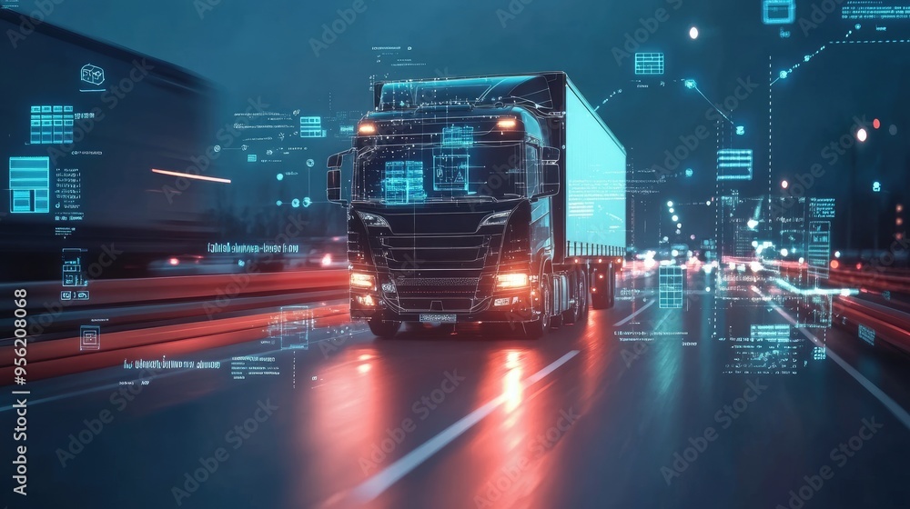 A digital dashboard showing real-time tracking of parcels in transit ...