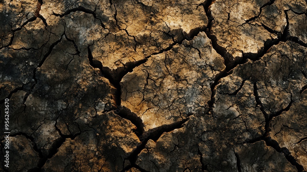 Cracked and Parched Earth Texture Revealing the Effects of Drought in ...