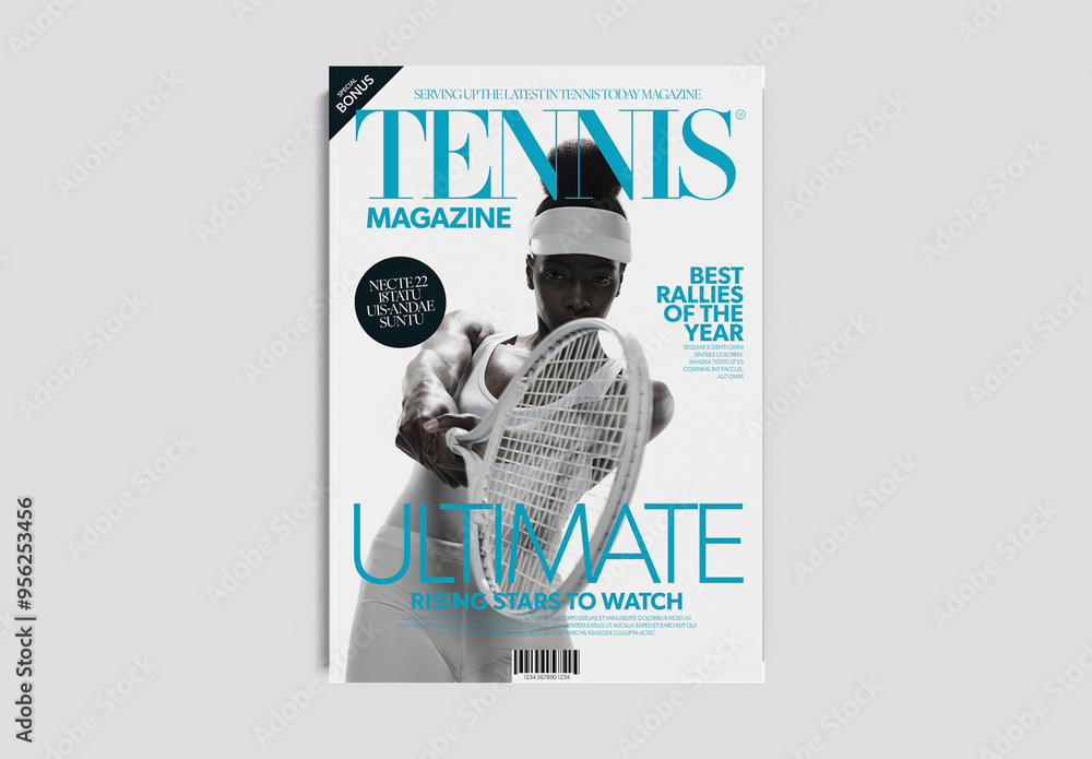Sport Magazine Cover Layout Stock Template | Adobe Stock