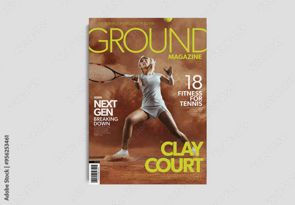 Sport Magazine Cover Layout Stock Template | Adobe Stock