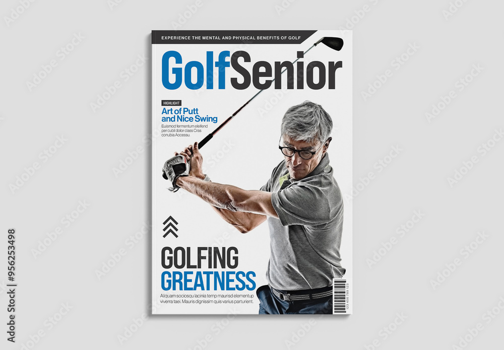 Golf Magazine Cover Layout Sport Magazine Stock Template | Adobe Stock
