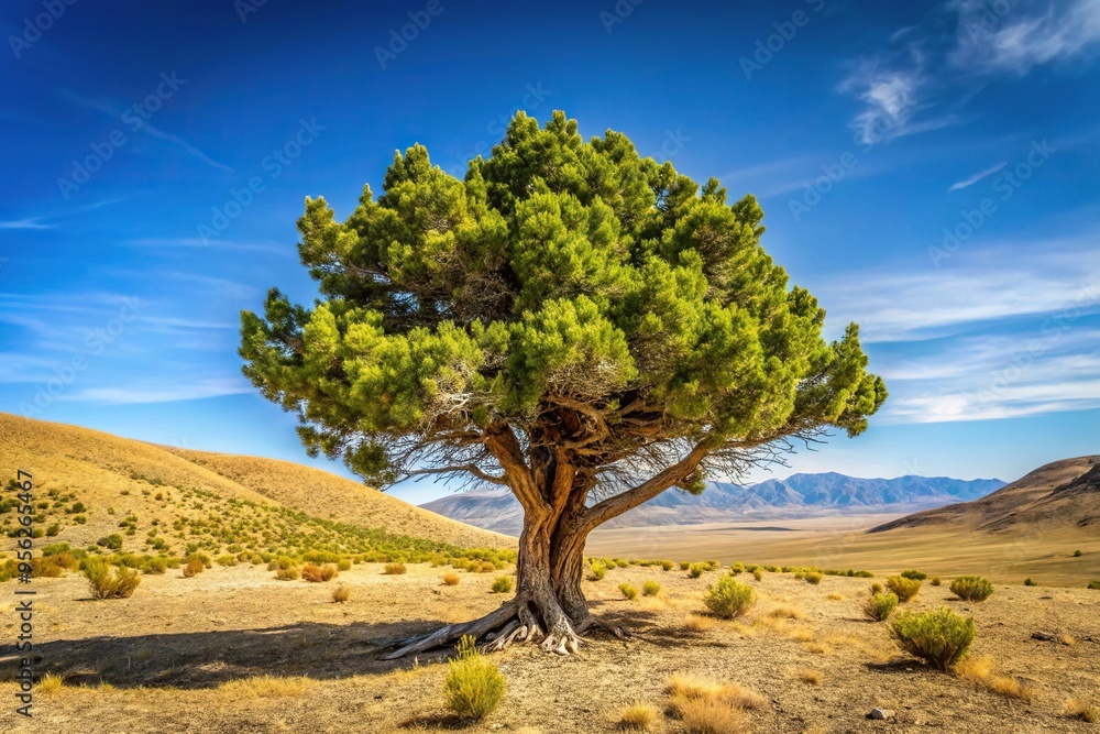 Eye Level Juniper tree in high altitude pasture Stock Photo | Adobe Stock