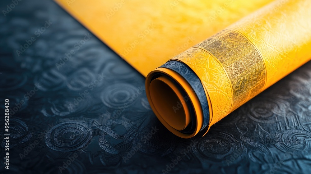 Yellow diploma template featuring a high quality guilloche pattern ...