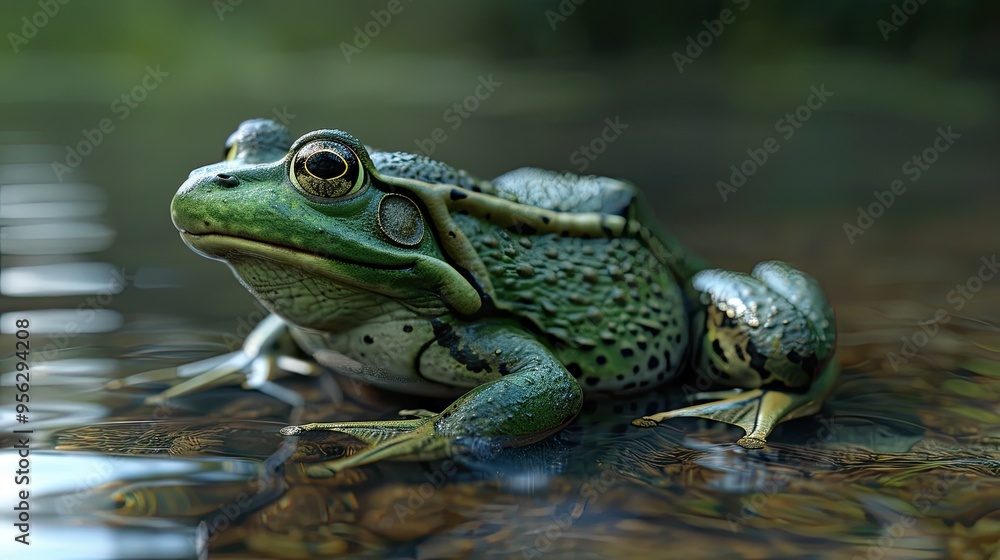 Small green frog Water Frog Rana lessonae Pelophylax lessonae Real ...