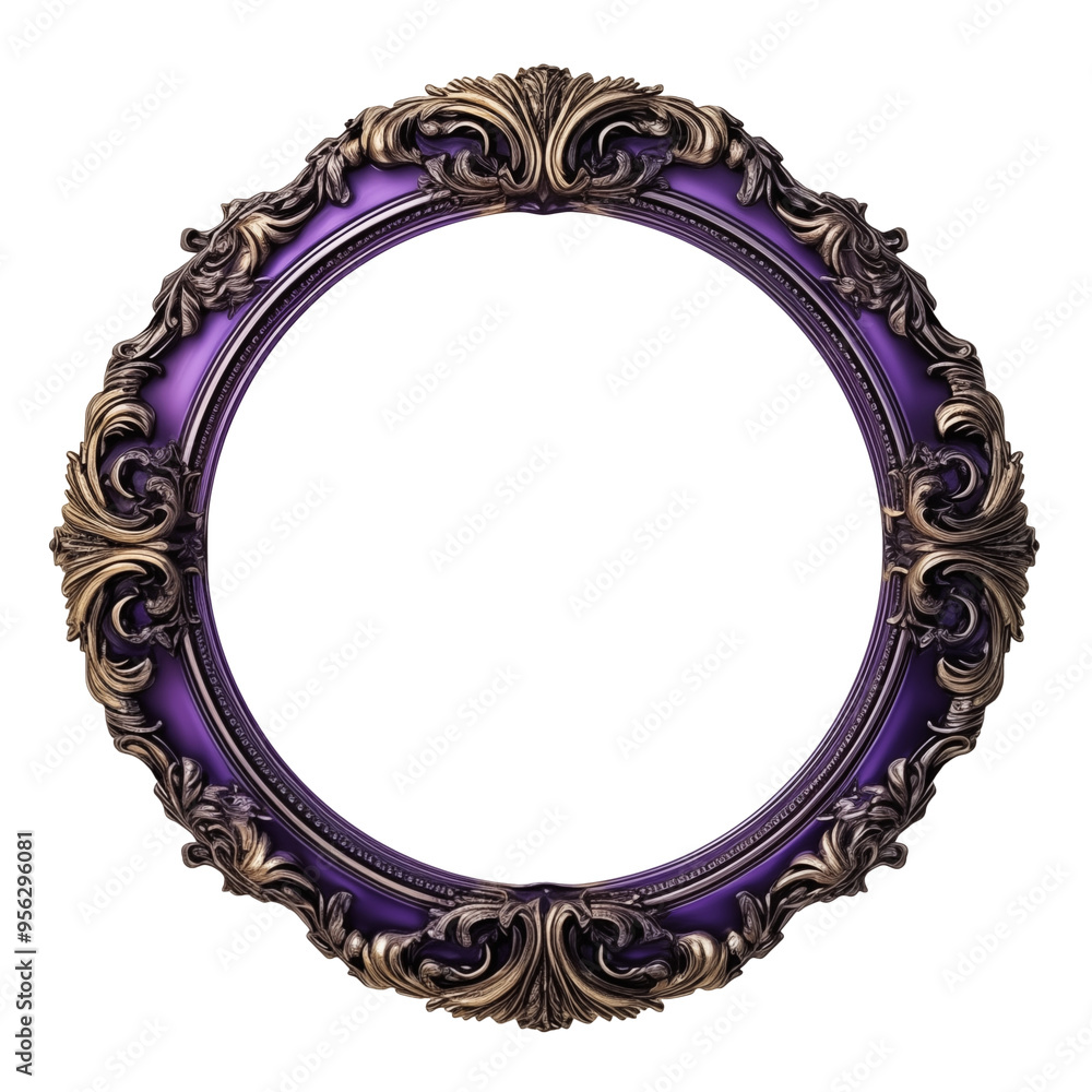 purple antique circle frame transparent background Stock Illustration ...