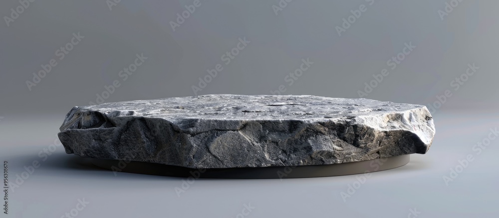 Natural material rock pedestal stage with a simple product placement on ...