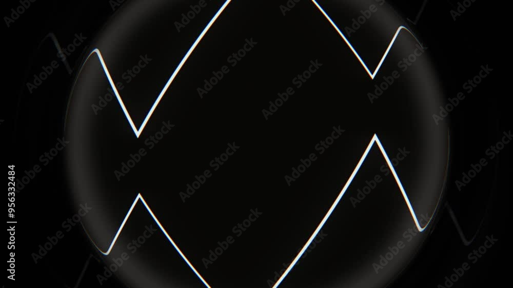 Triangle shapes animation with a fisheye lens effect and distortions ...