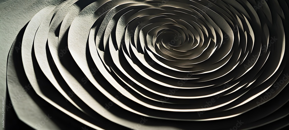 9. A series of concentric paper shapes with intricate cut details ...