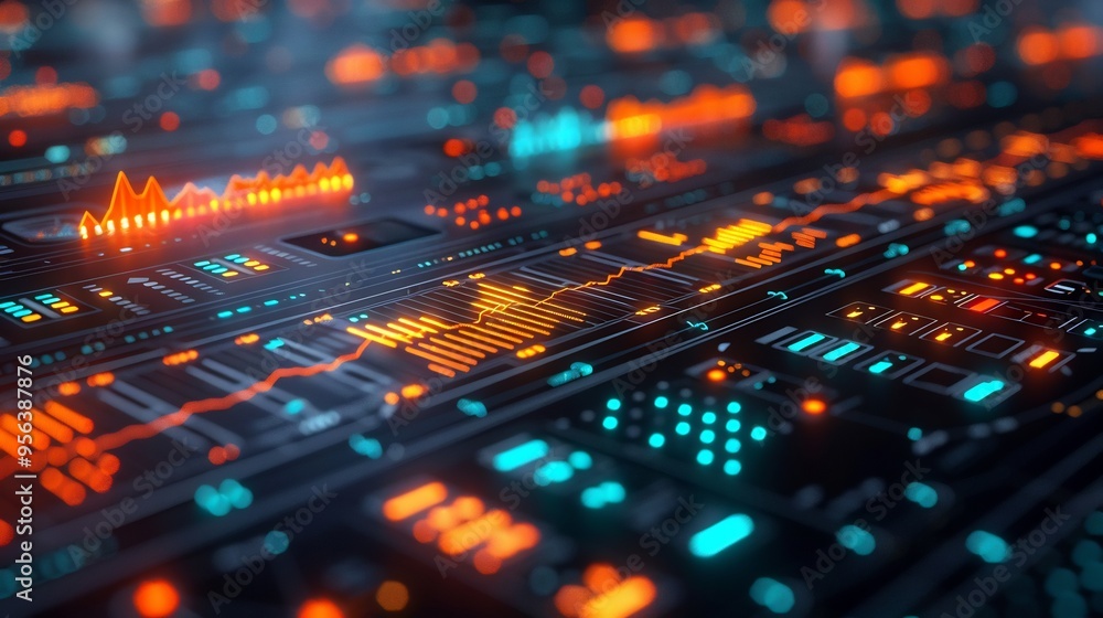 Conceptual visual of economic indicators featuring charts inflation ...