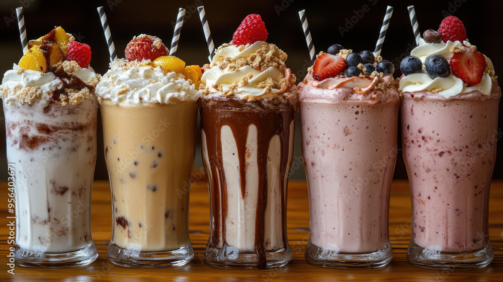 Milkshake Madness: Thick, creamy milkshakes with various flavors and ...