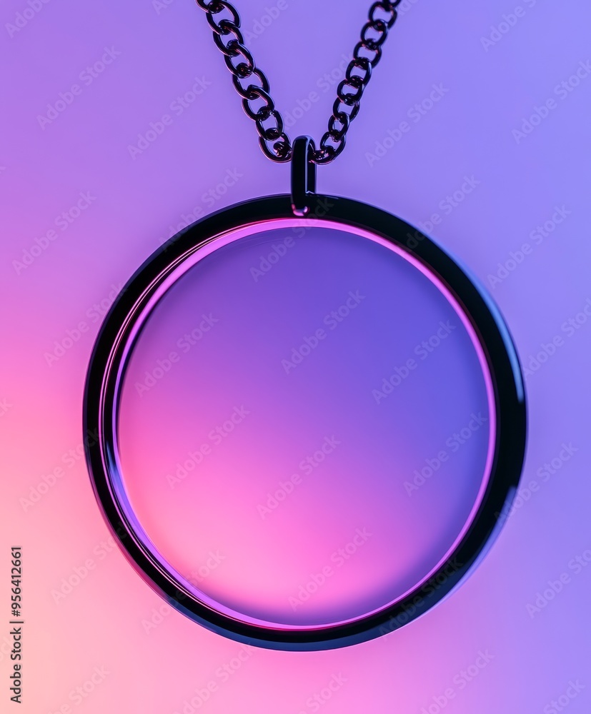 Holographic medal with glowing edges floating in midair futuristic ...