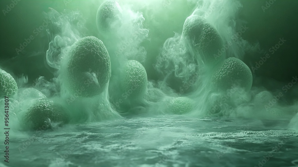 Abstract organic alien coral underwater forms background with unique ...