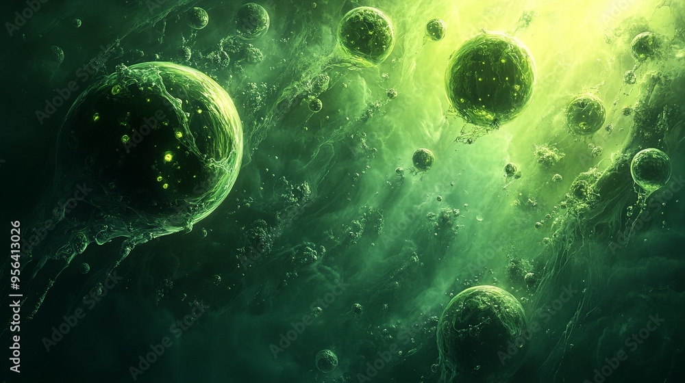 Abstract organic alien coral underwater forms background with unique ...