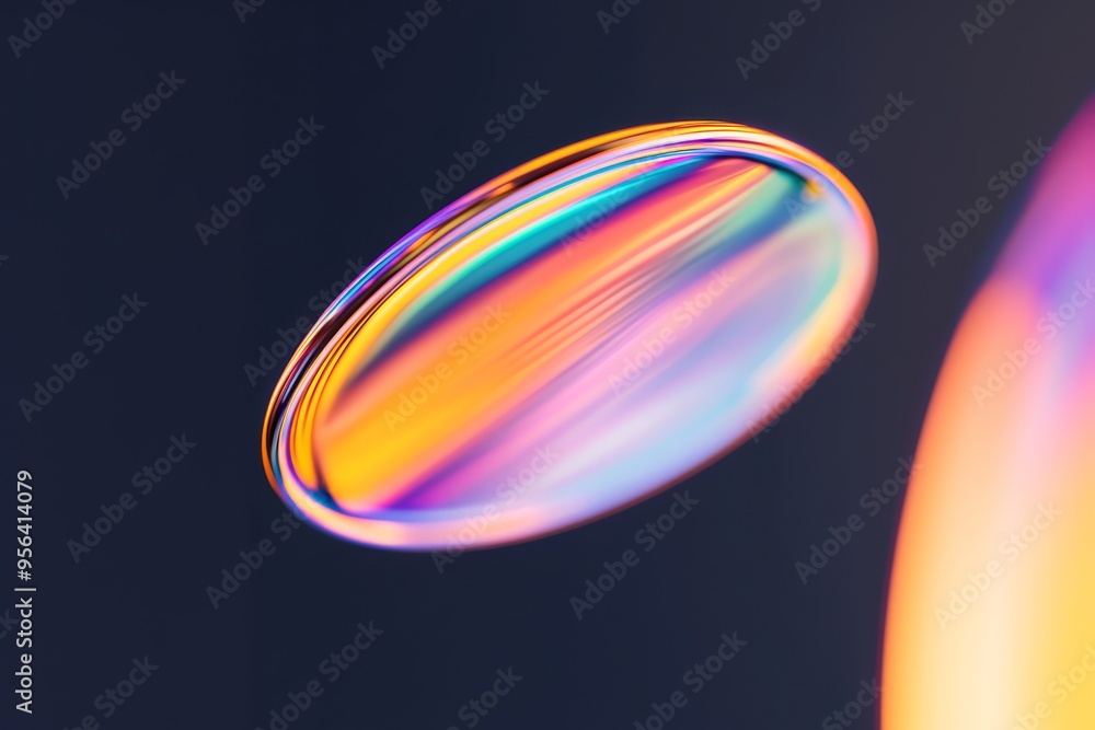 Holographic medal with glowing edges floating in midair futuristic ...