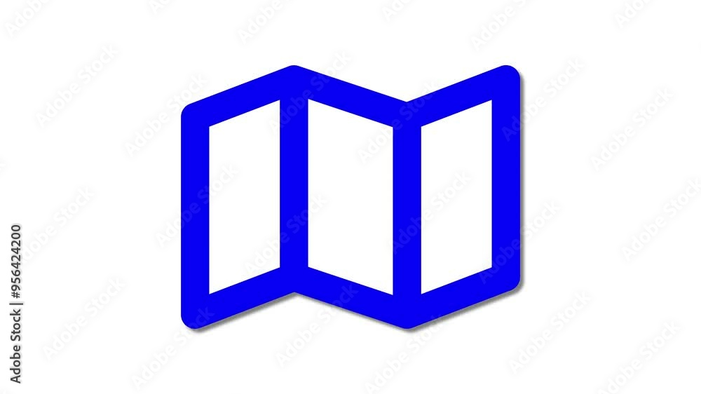 Animated tourist map icon featuring folding and unfolding movements ...