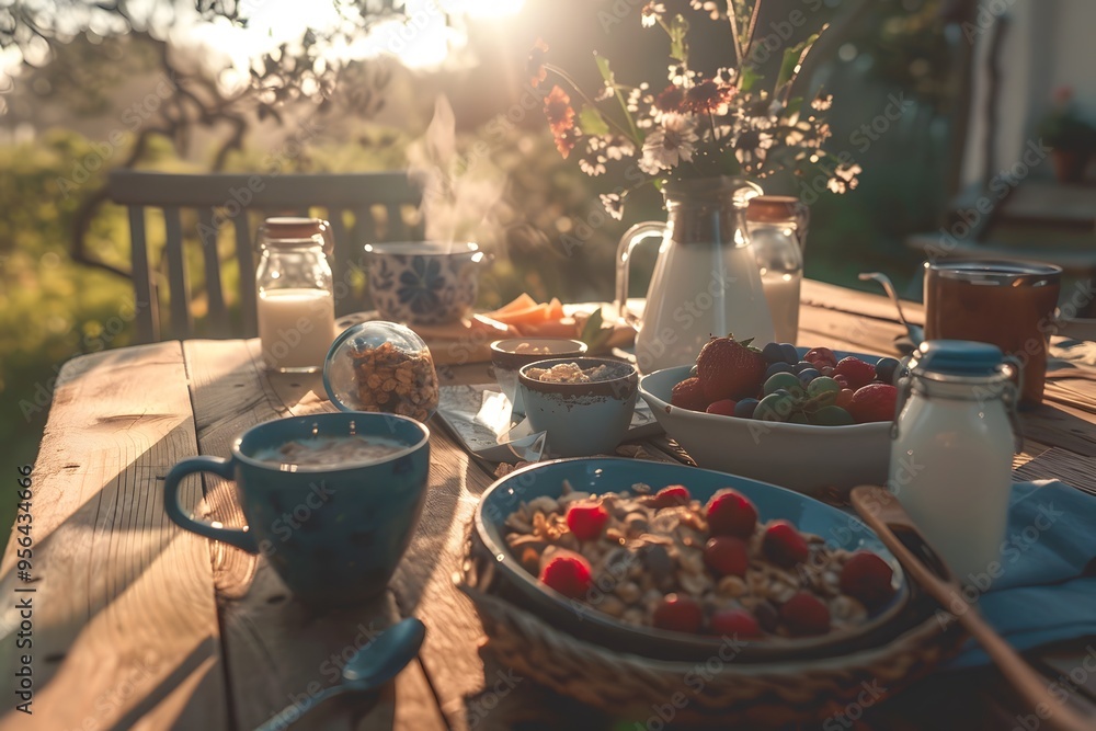 Illustration of A sleek modern home interior filled with stylish eco ...