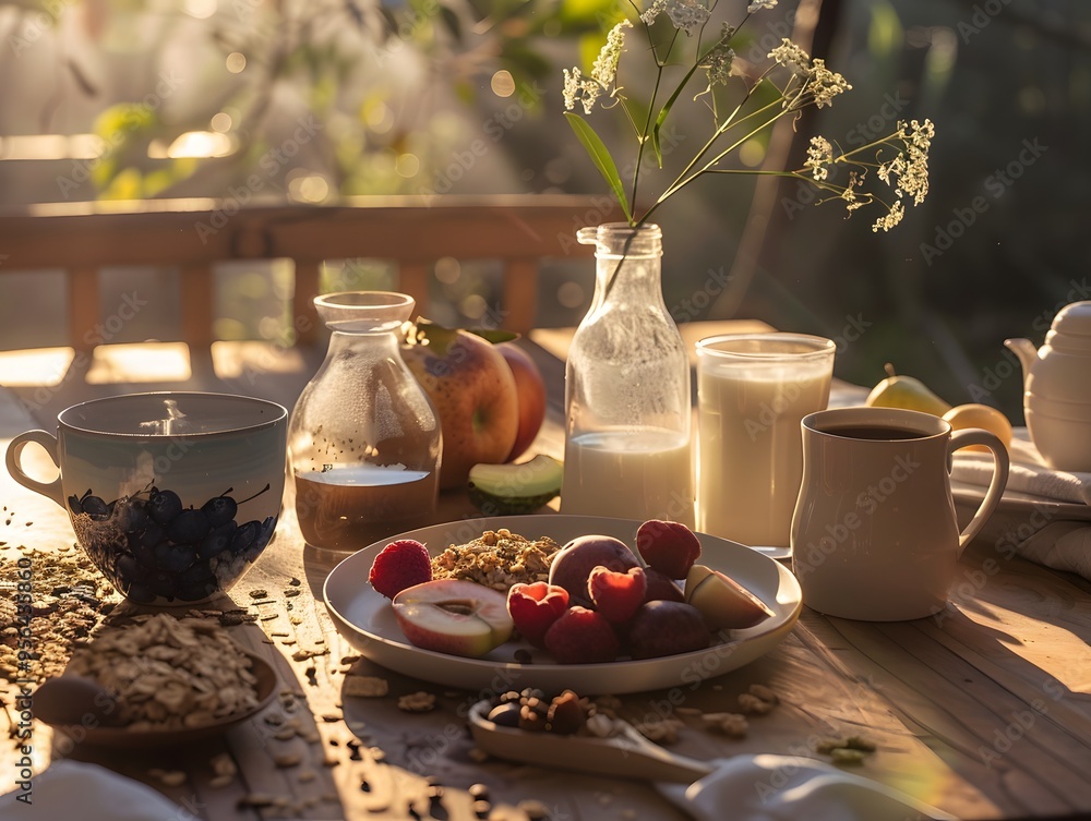 Illustration of A sleek modern home interior filled with stylish eco ...