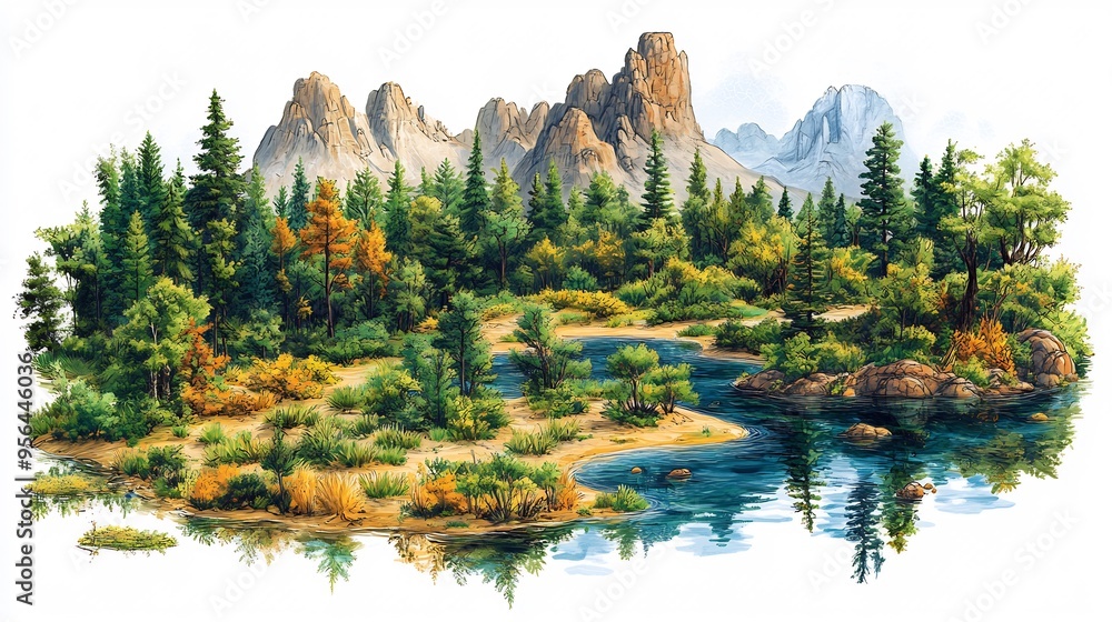 Illustrated mind map types of ecosystems exploring forests deserts ...