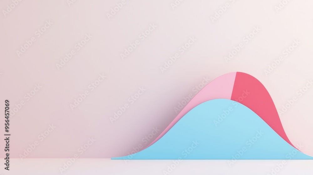 Pastel Colored Normal Distribution Curve Illustration A Minimalistic Pastel Colored