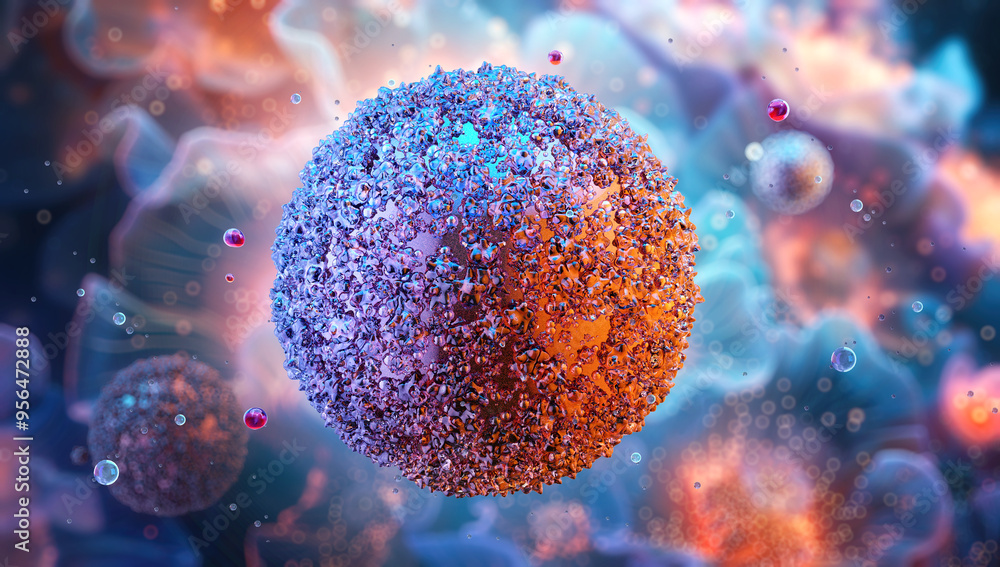 Mycoplasma bacterium, microscopic image. Mycoplasma, self-replicating ...