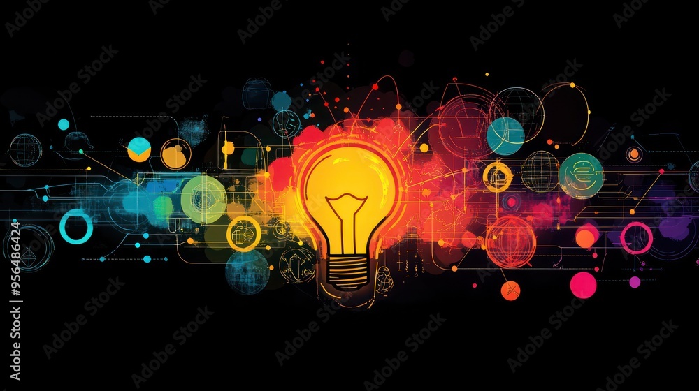 Infographic for business innovation illustrating new ideas and ...