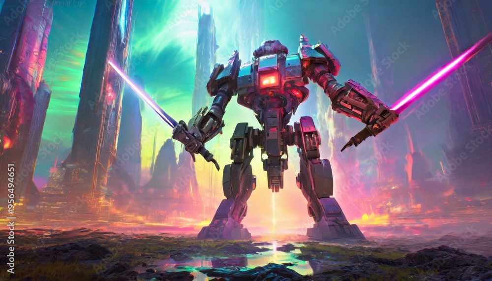 RPG Game Concept of Detailed catastrophic inside game army versus giant ...