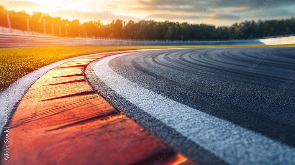Race Track Curve with Tire Marks - A close-up of a race track curve ...
